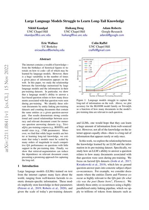 pdf large language models struggle to learn long tail knowledge