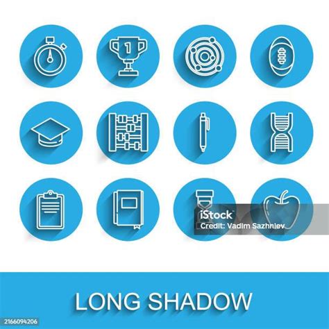 체크리스트 책 스톱워치 오래 된 모래 시계 모래 사과 주판 Dna 기호 및 펜 아이콘이있는 라인 클립 보드를 설정합니다 벡터 0