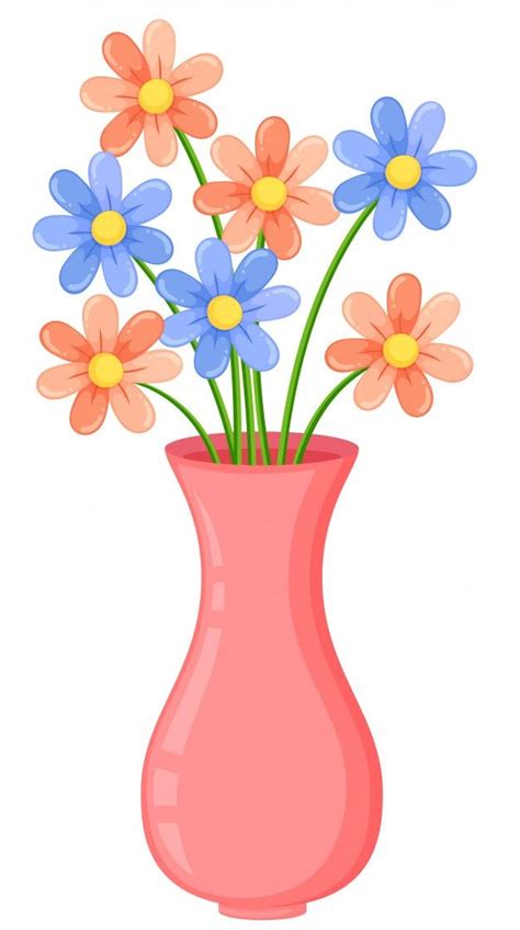 Un jarrón rosa con flores Vector Premium | Premium Vector #Freepik # ...