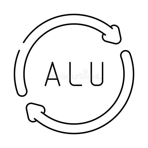 Aluminum Recycling Package Line Icon Vector Illustration Stock