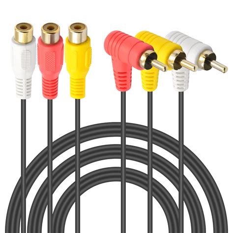 Duttek Degree Right Angle RCA Audio Video Cable Female To Male RCA Splitter Composite