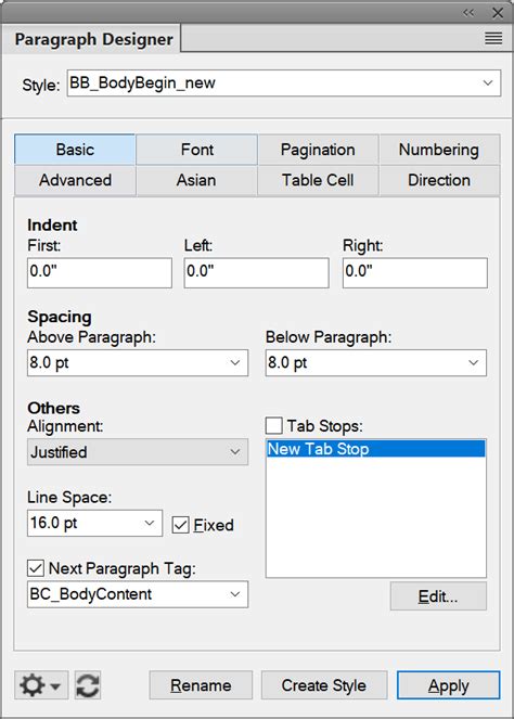 Paragraph Styles