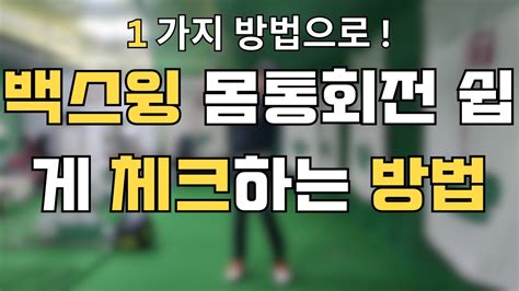 1가지 체크만으로 백스윙 몸통회전 체크하는방법 Youtube