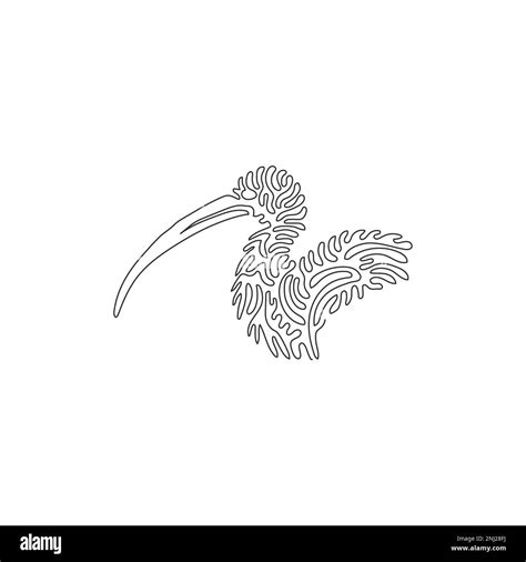 Continuous Curve One Line Drawing Of Cute Ibises Abstract Art Single