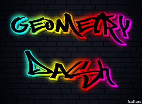 Geometry Dash Efecto De Texto Y Diseño De Logotipos Tendencia