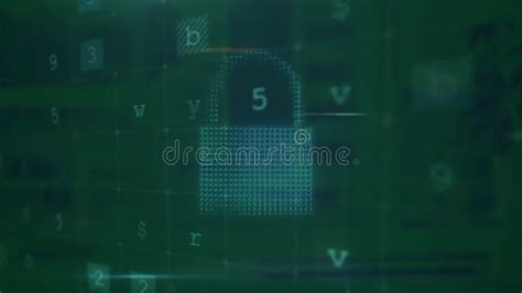 Animation Of Cyber Security Warning Text And Padlock Over Office Stock