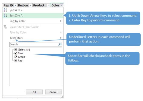 7 Keyboard Shortcuts For The Filter Drop Down Menus In Excel