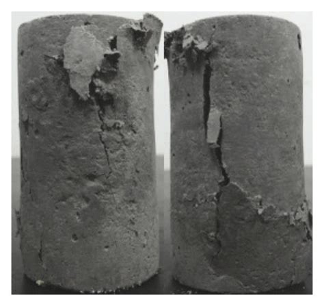 Failure Modes Under Uniaxial Compression Tests A Initial State B Download Scientific