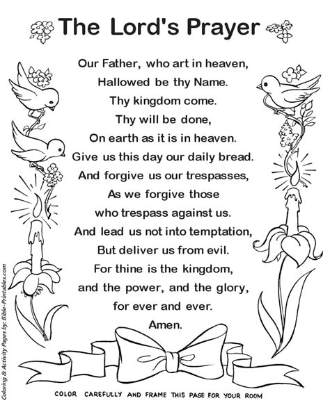 The Lords Prayer Frameable Text Bible Printables