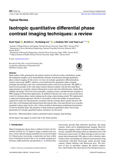 Isotropic Quantitative Differential Phase Contrast Imaging Techniques A Review Request Pdf