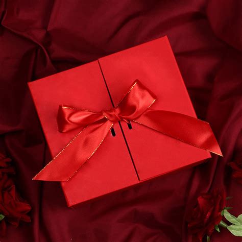 伴手礼盒红色结婚礼物包装盒大号口红礼品盒空盒子女生七夕礼物盒 虎窝淘