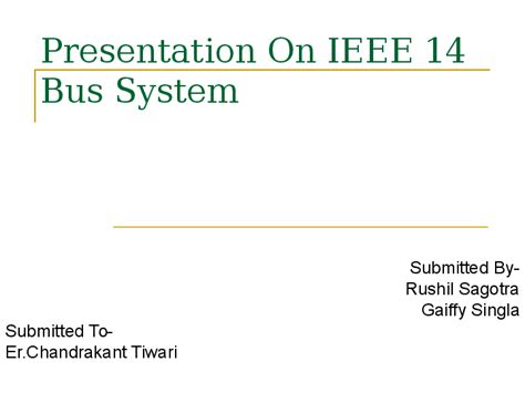 Ppt Presentation On Ieee 14 Bus System