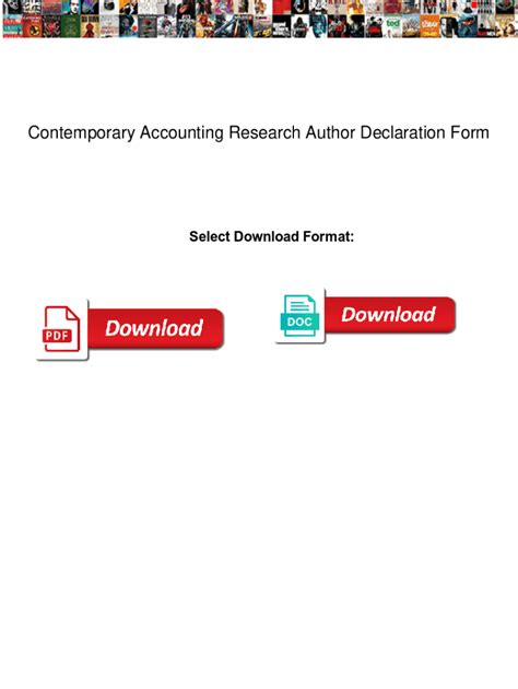 Fillable Online Contemporary Accounting Research Author Declaration