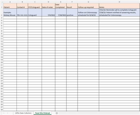 Data Collection Tool Excel Quality Health Associates Of North Dakota