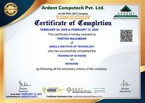 Mongodb Database Nosql Datascience Narulainstituteoftechnology Parthiv Majumdar