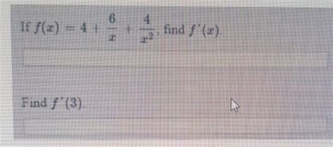 solved find f 3 if f x 4 find f x find f 3