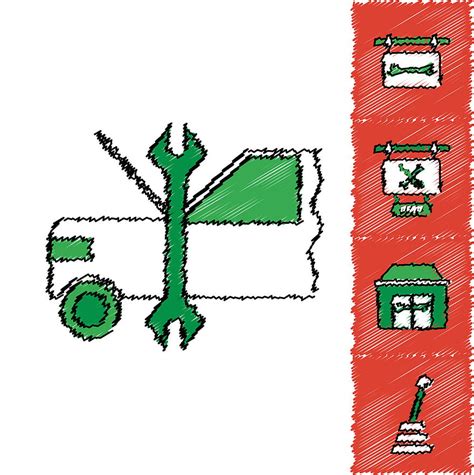 벡터 아이콘 및 자동차 서비스 장비 컬렉션 Ai Eps Uidownload