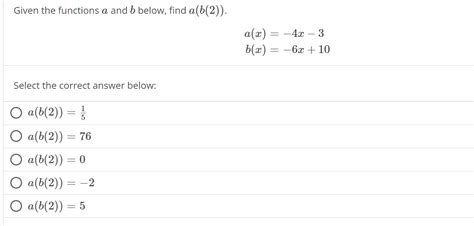 Solved Given The Functions A And B Below Find A B Chegg