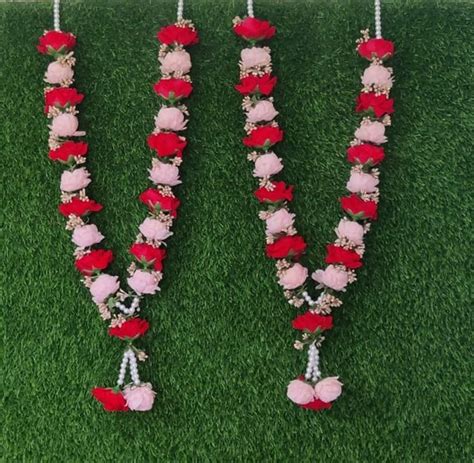 Pair Of Artificial Rose Flower Varmala Welcom Mala Wedding Mala Honor Mala Varmala Jaimala