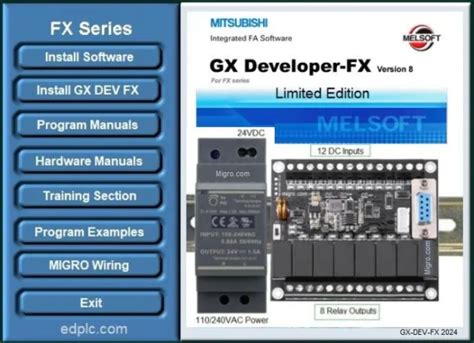 MITSUBISHI FX PLC Controller GX Developer Ladder Logic Programming Software CD PicClick UK