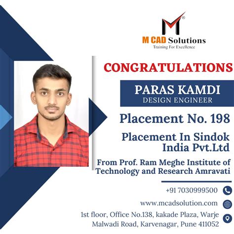 m cad solutions on linkedin congratulations to paras kamdi on getting