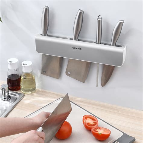 刀架壁挂式厨房用品刀座刀具免打孔一体置物架子多功能菜刀收纳架 虎窝淘
