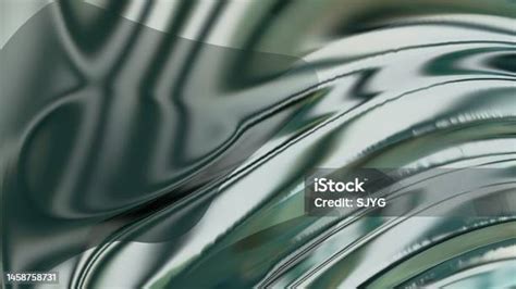 금속 유기 웨이브 패턴 추상적이고 극적이며 열정적이며 고급스럽고 독점적 인 3d 렌더링 그래픽 디자인 요소 배경 재료로 간소화 된 녹색 출현 개념에 대한 스톡 사진 및 기타