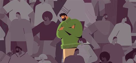 피곤 한 우울한 남자 서 서 서 서 군중 남자 느낌 절망적인 정신 건강 질환 우울증 개념 수평 초상화 벡터 일러스트 고독 부정적인 감정 표현에 대한 스톡 벡터 아트 및 기타