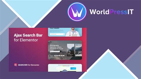 Searcher Ajax Search For Elementor Worldpress It