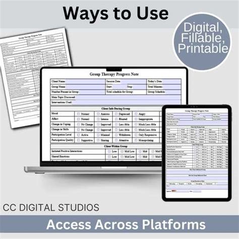Group Therapy Progress Note Therapist Office Template Therapy Resources