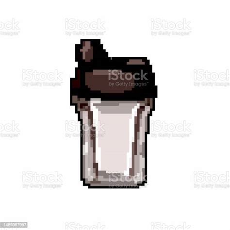 영양 단백질 셰이커 게임 픽셀 아트 벡터 일러스트레이션 근육에 대한 스톡 벡터 아트 및 기타 이미지 근육 단백질 디자인