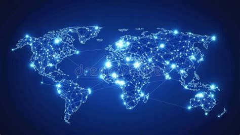 A Digital Representation Of The Earth Stylized As A Network Of Interconnected Dots And Lines