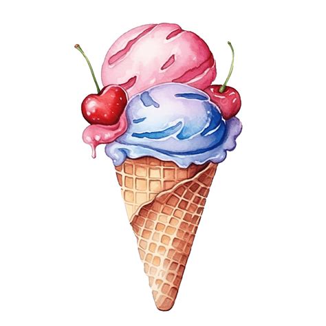 Watercolor Ice Cream Clip Art Element Watercolor Clip Art Hand Png