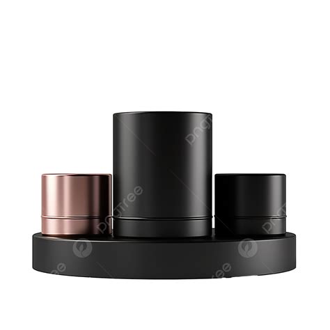 블랙 핑크 골드 실린더 받침대 연단 디스플레이 화장품 최소 스튜디오 3d 일러스트 추상적인 3d 외딴 Png 일러스트 및