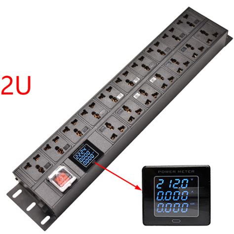 Power Distribution Unit Pdu Power Strip Voltmeter Ammeter Power Meter 17 Ways Extenison Socket