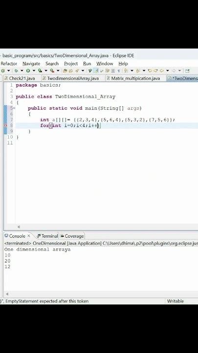 Two Dimensional Array In Java Array Javaprogramming Javadevelopment Learningvideos Tutorial
