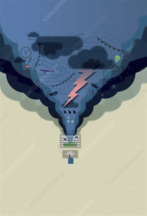 Computer Weather Forecasting Conceptual Illustration Stock Image