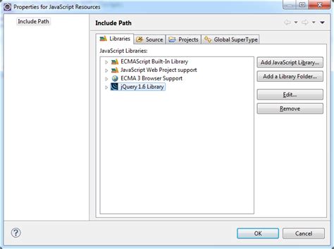 Add External Js Libraries To Eclipse Jsdt Driven Projects Html Goodies