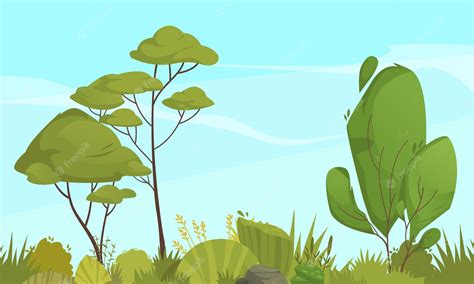 Free Vector Ecosystem Types Cartoon With Deciduous Forest Trees Vector Illustration
