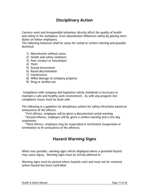 Health And Safety Manual Sample PDF