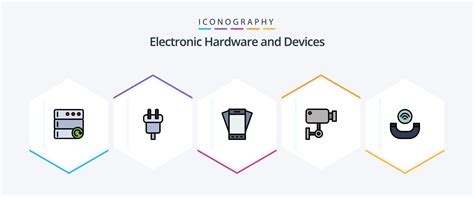 Devices 25 Filledline Icon Pack Including Wall Security Device Device Tilt 18657823 Vector