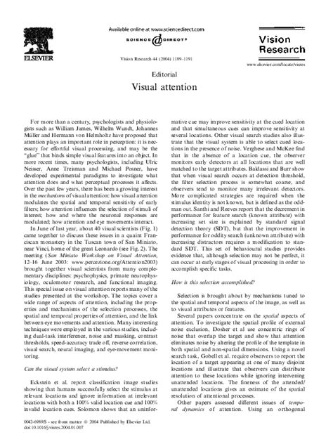 Pdf Visual Attention