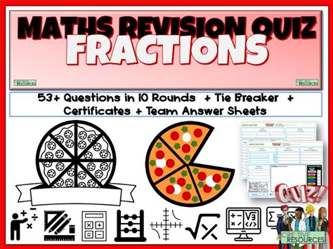 Cre8tive Resources Fractions Maths Quiz