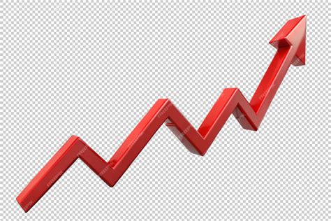 Red Curved Graph With Arrow Isolated On A White Background Png Premium Ai Generated Psd