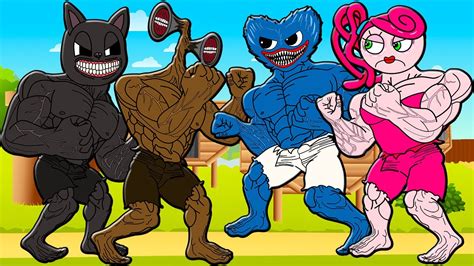 КАЧКИ ПОППИ ПЛЕЙТАЙМ ПРОТИВ КАЧКОВ СИРЕНОГОЛОВОГО И МУЛЬТЯШНОГО КОТА Мультик Анимация Youtube