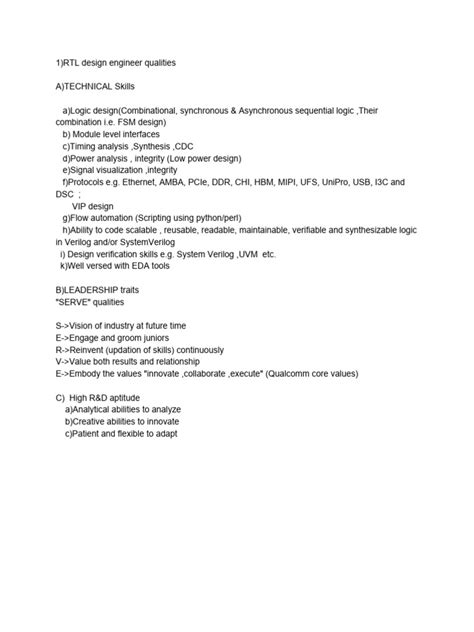 1 Rtl Design Engineer Roles And Responsibilities Pdf