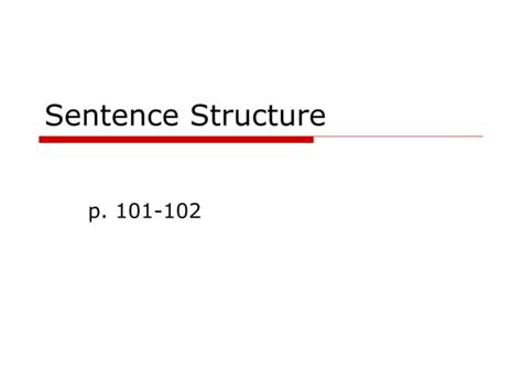 Sentence Structure Ppt Powerpoint Ppptx