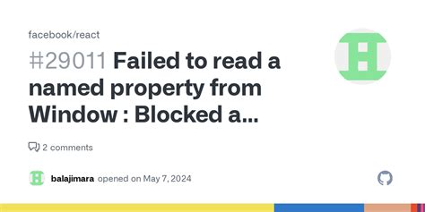 Failed To Read A Named Property From Window Blocked A Frame With Origin · Issue 29011