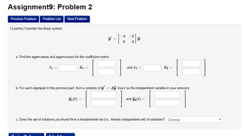 Solved 3 Points Consider The Linear System Y⃗ ′ −36−24 Y⃗