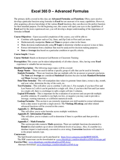 Fillable Online Learn 5 Mostly Used Advance Excel Formula To Be